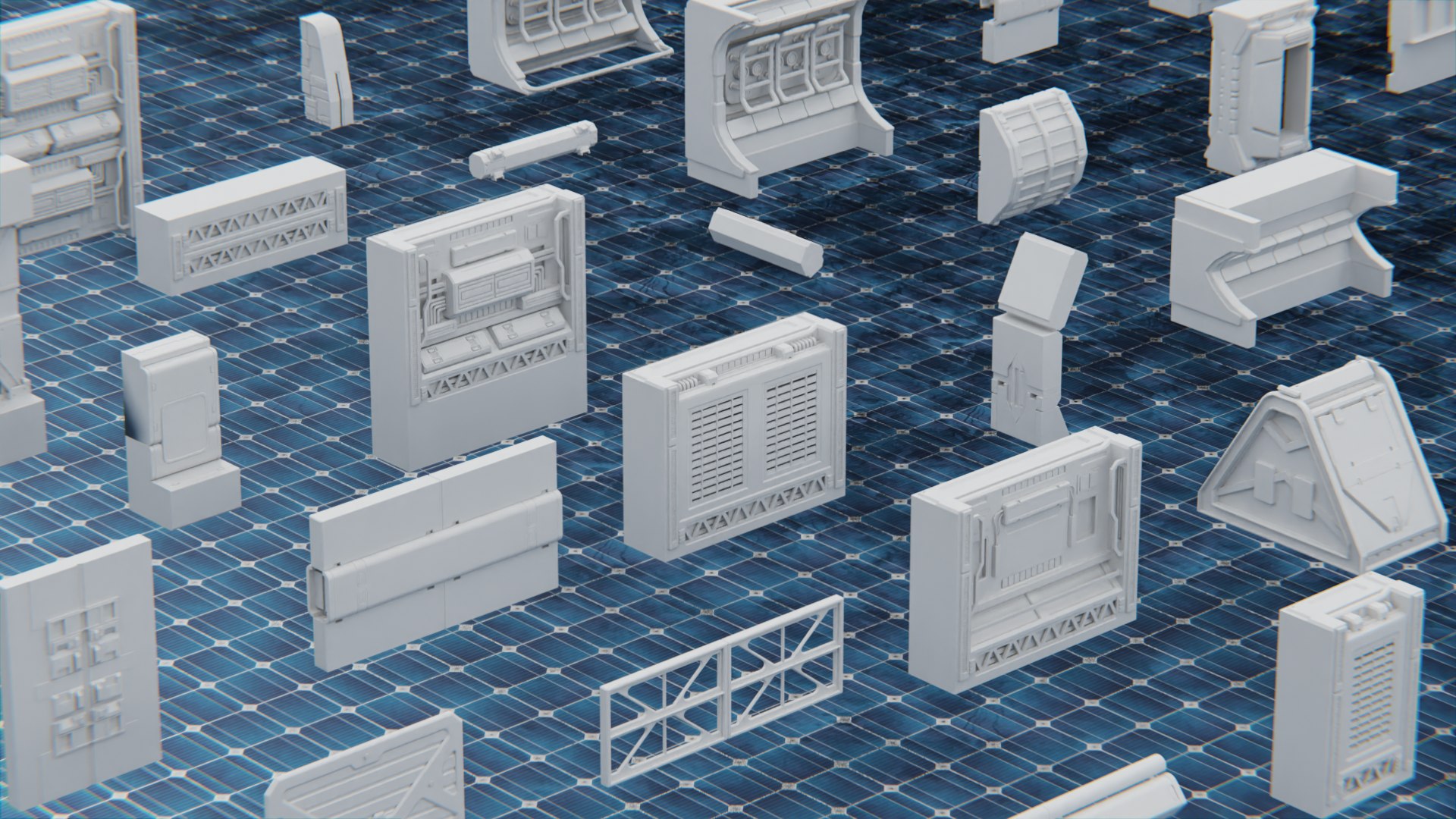 3D SCIFI WALL-PANEL KITBASH - PACK - ASSET - PROP - GREEBLE 3D Model - TurboSquid 2221786