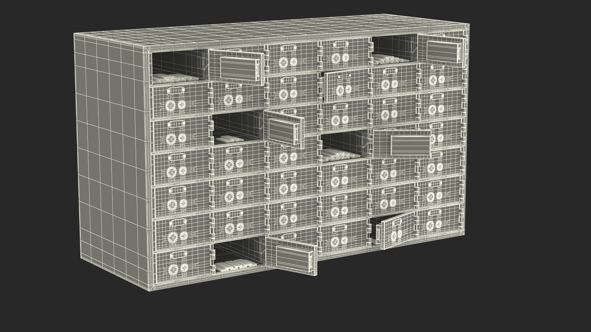3D Safety Deposit Box With Gold Bars Model - TurboSquid 2326372