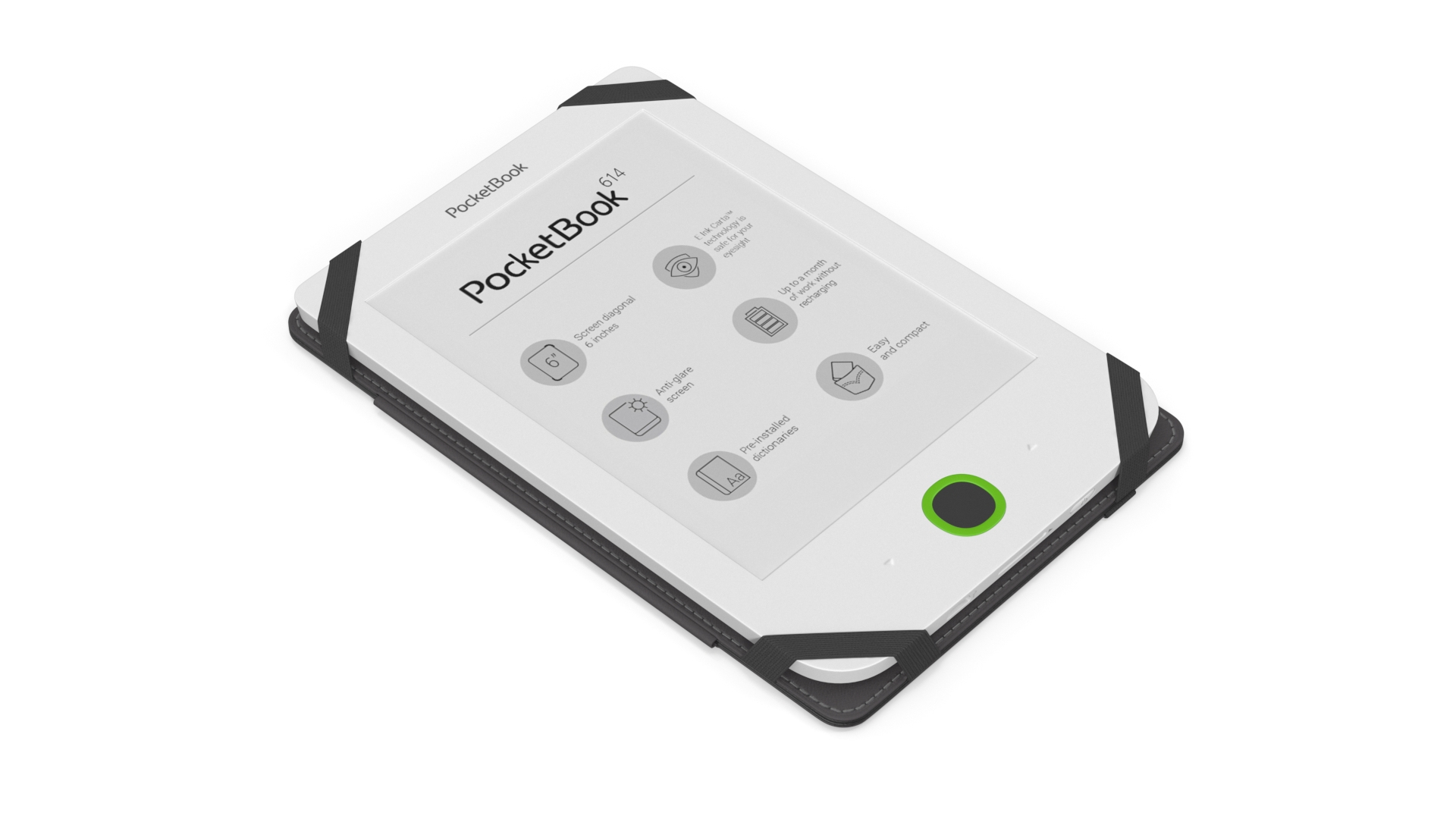 3D EReader PocketBook 614 Limited Edition White With Folded Case Model ...