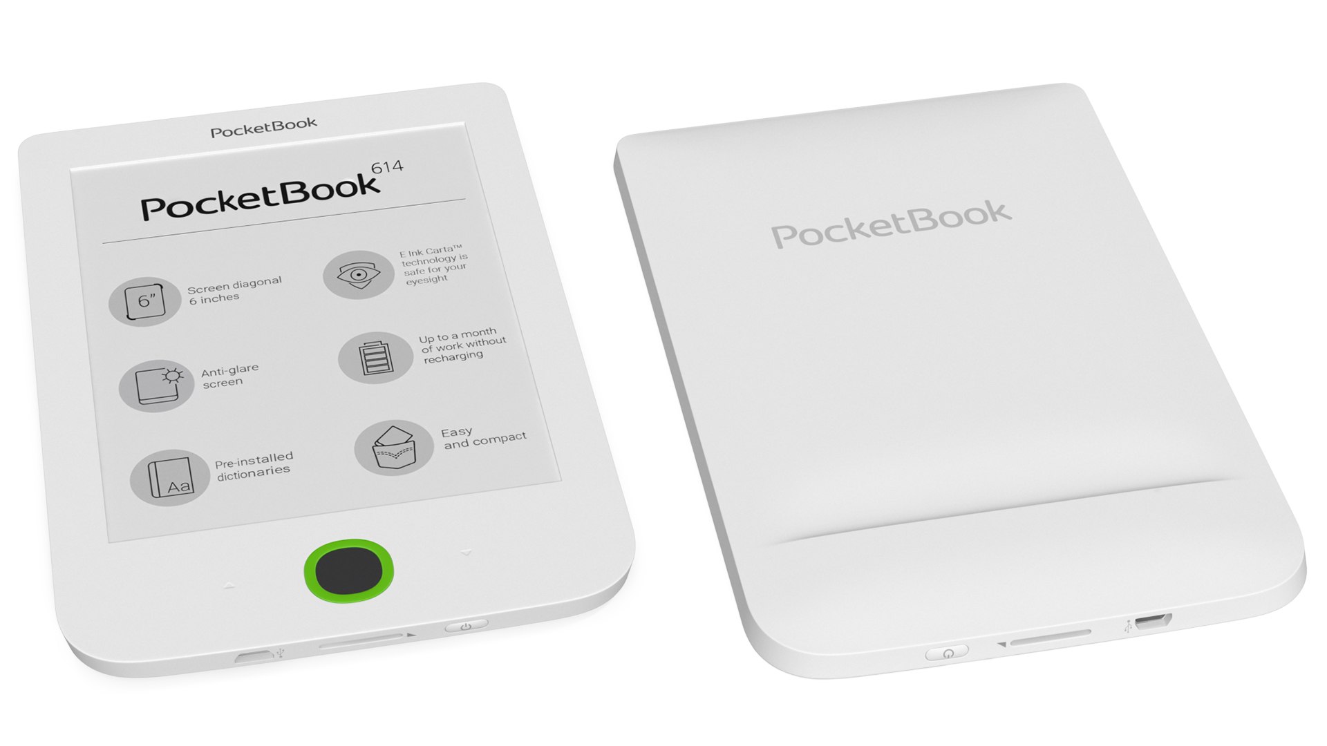 3D EReader PocketBook 614 Limited Edition White With Folded Case Model ...
