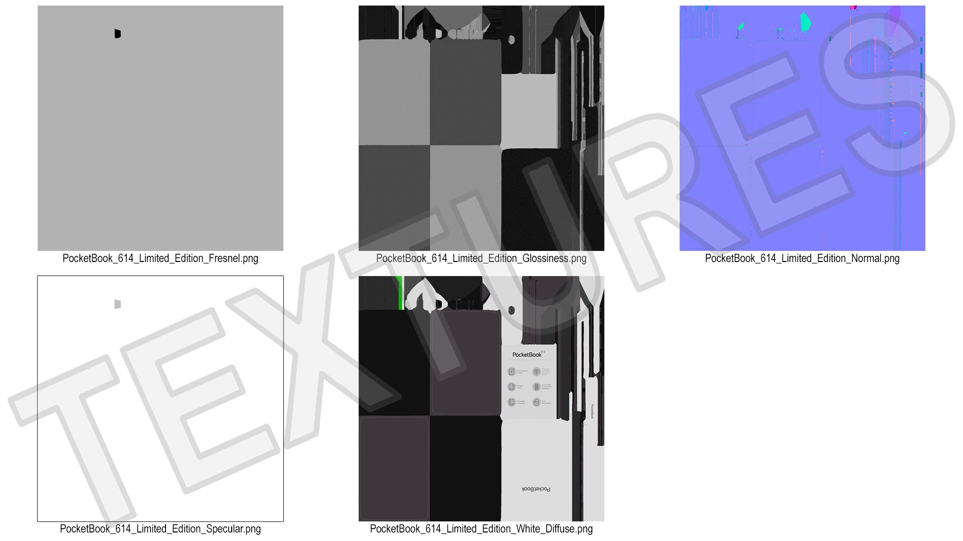 3D EReader PocketBook 614 Limited Edition White With Folded Case Model ...