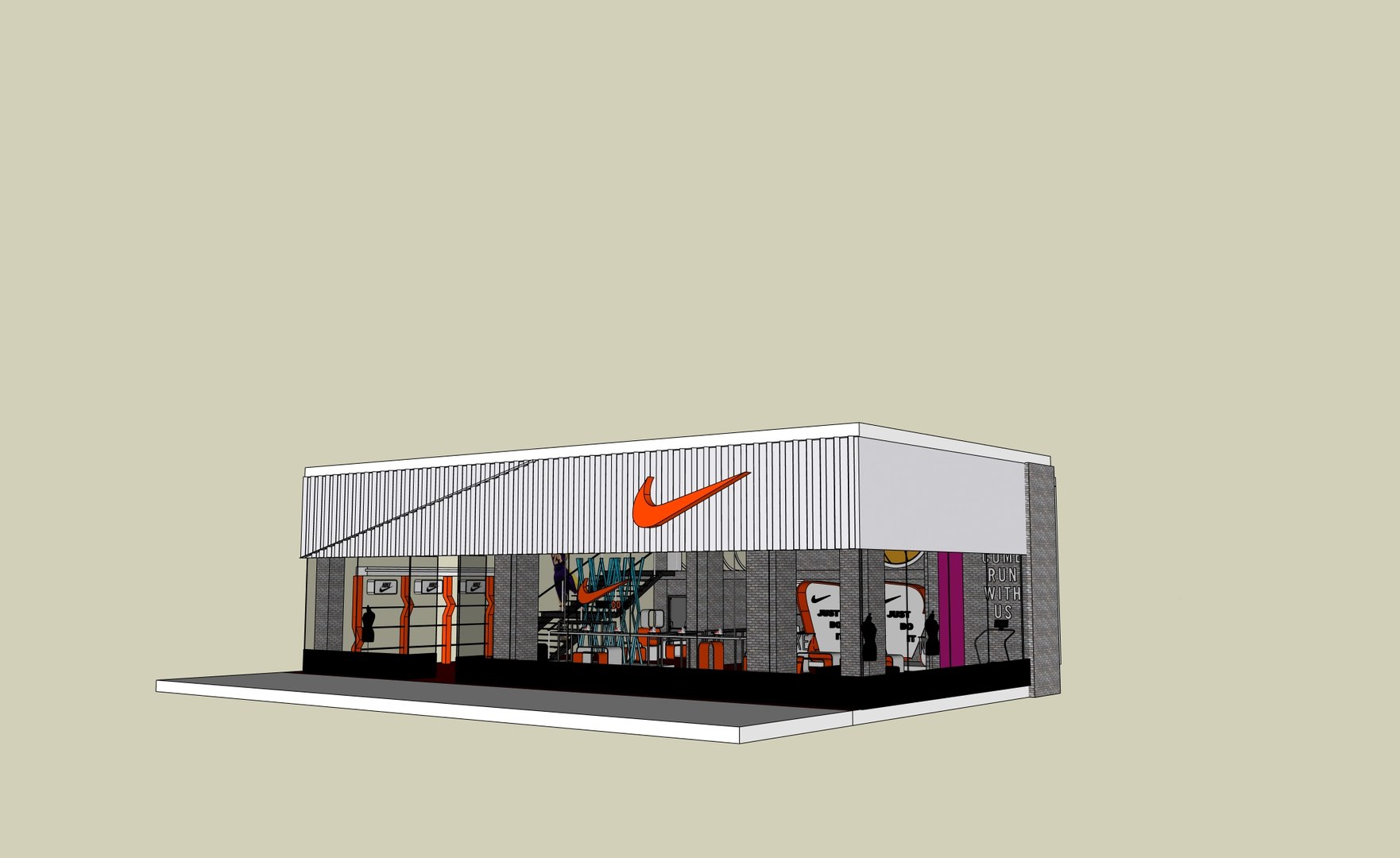 Nike Store Interior With Assets 3D - TurboSquid 2266391