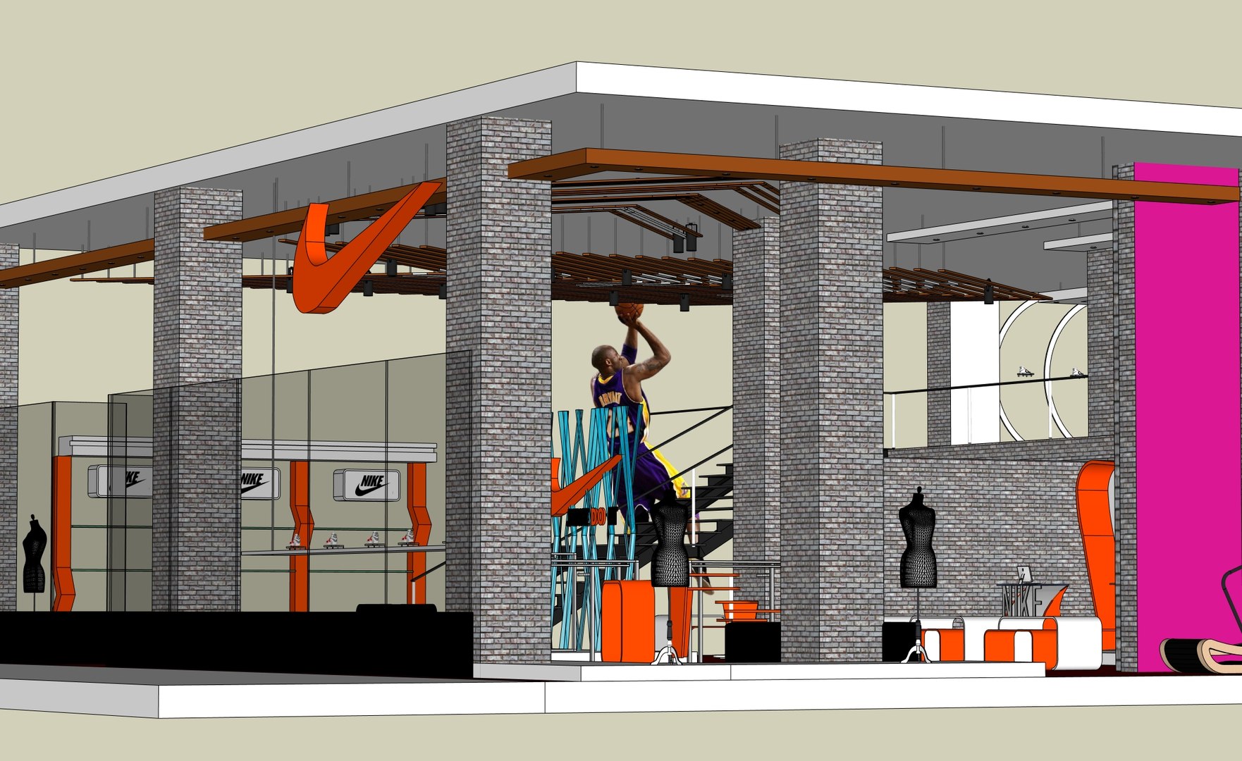 Nike Store Interior With Assets 3D - TurboSquid 2266391