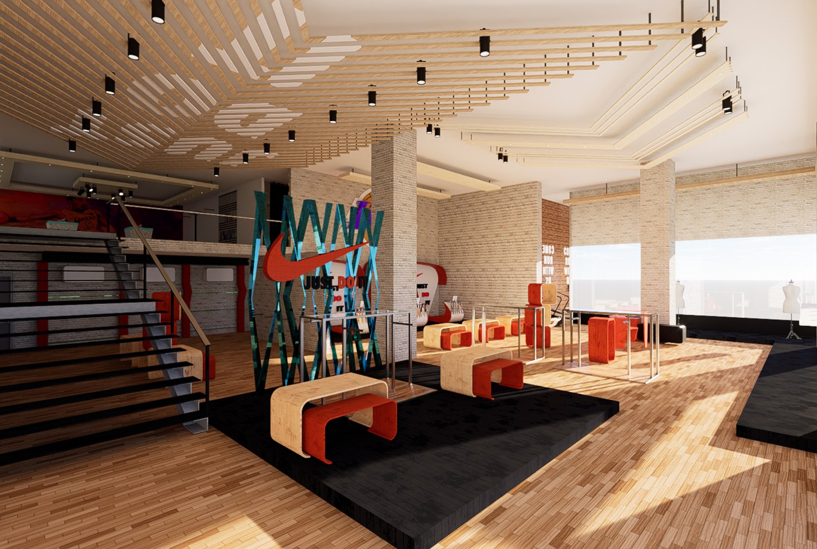 Nike Store Interior With Assets 3D - TurboSquid 2266391