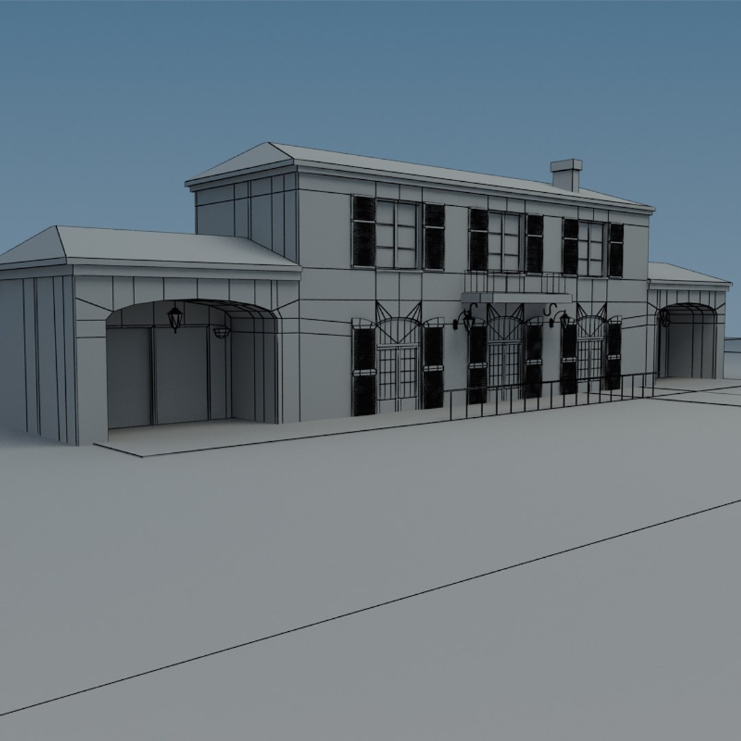 3d model small town house building