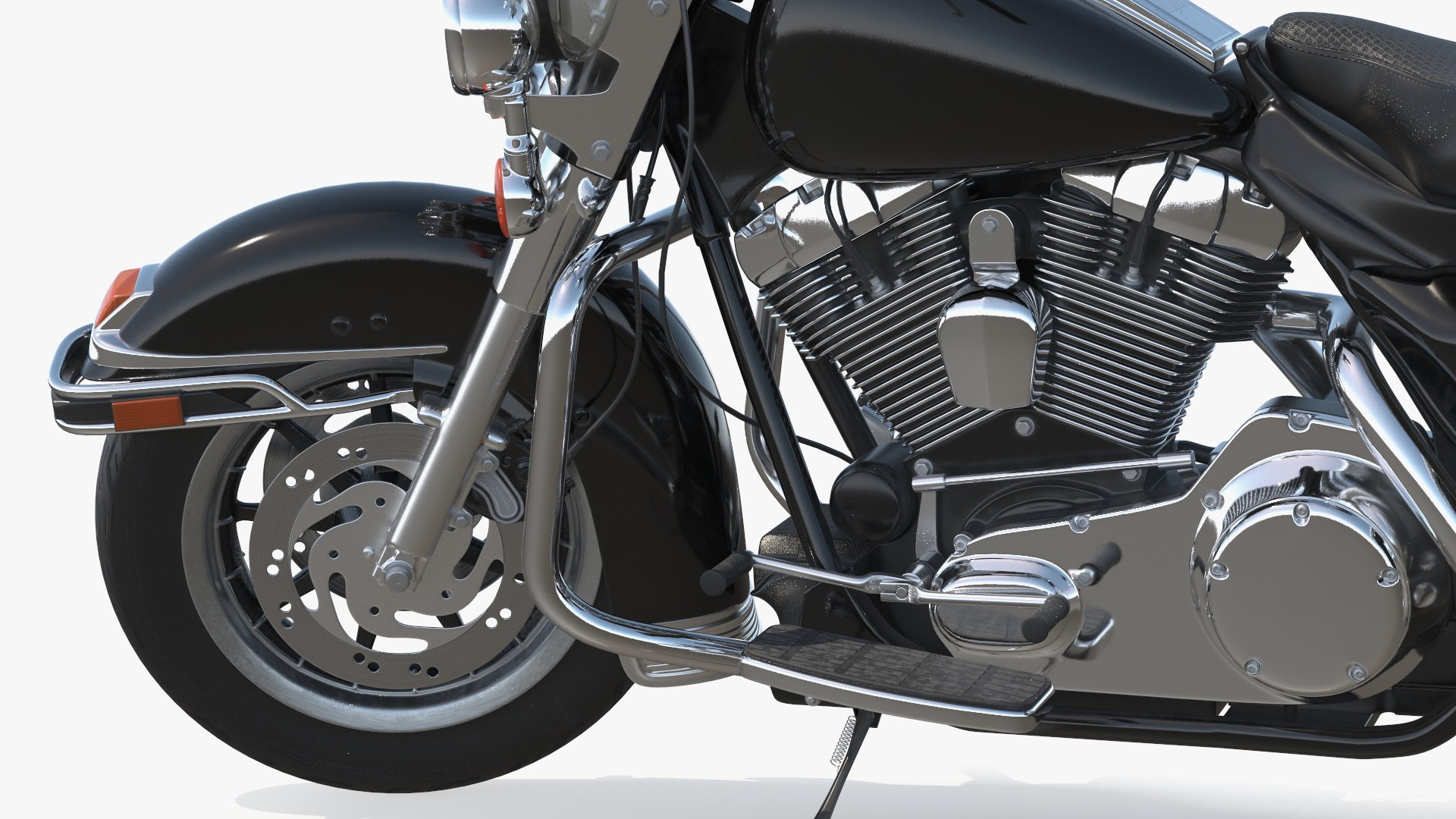 Road King Motorcycle Black Parked Model - TurboSquid 2323056
