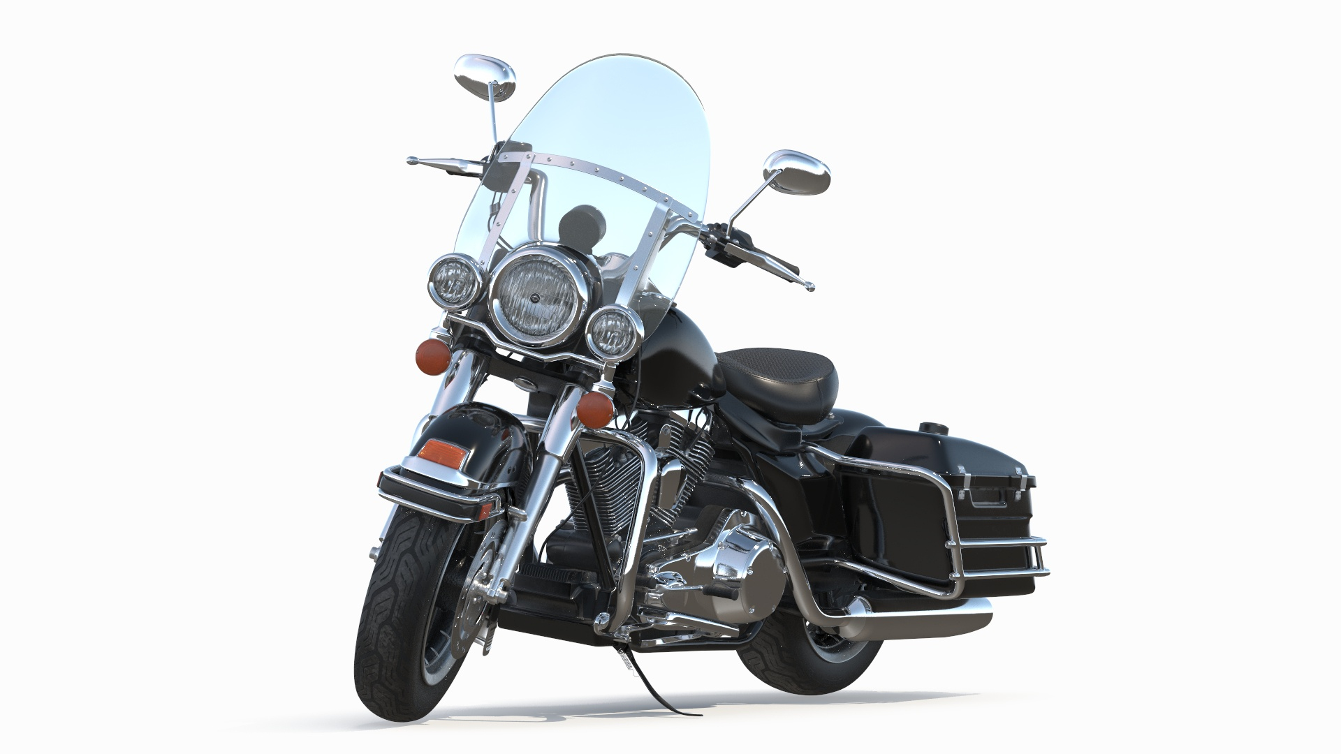 Road King Motorcycle Black Parked Model - TurboSquid 2323056