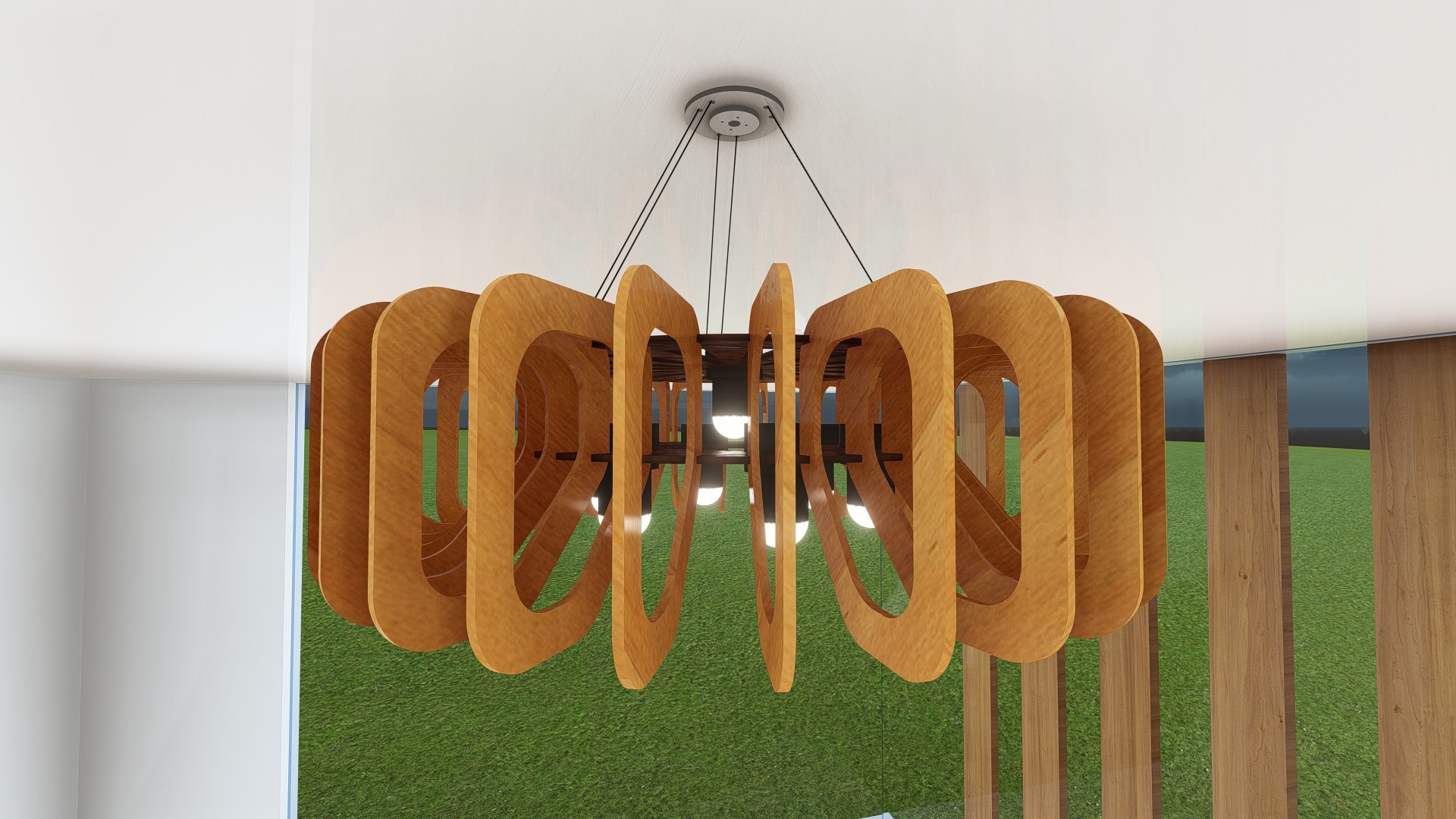 3D Blades Chandelier Laser Cut Lamp - TurboSquid 2033343