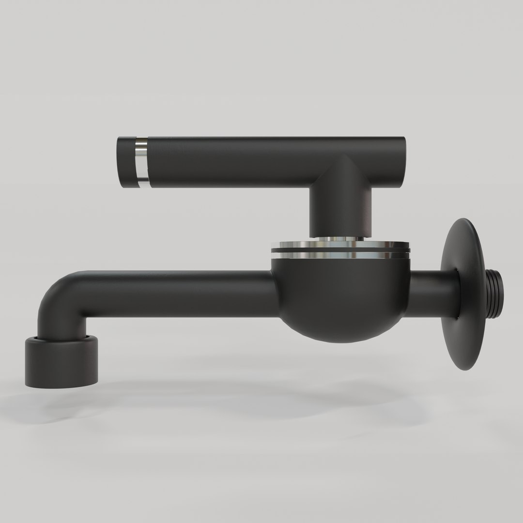 3D Model Realistic Water Tap Black - TurboSquid 2268655