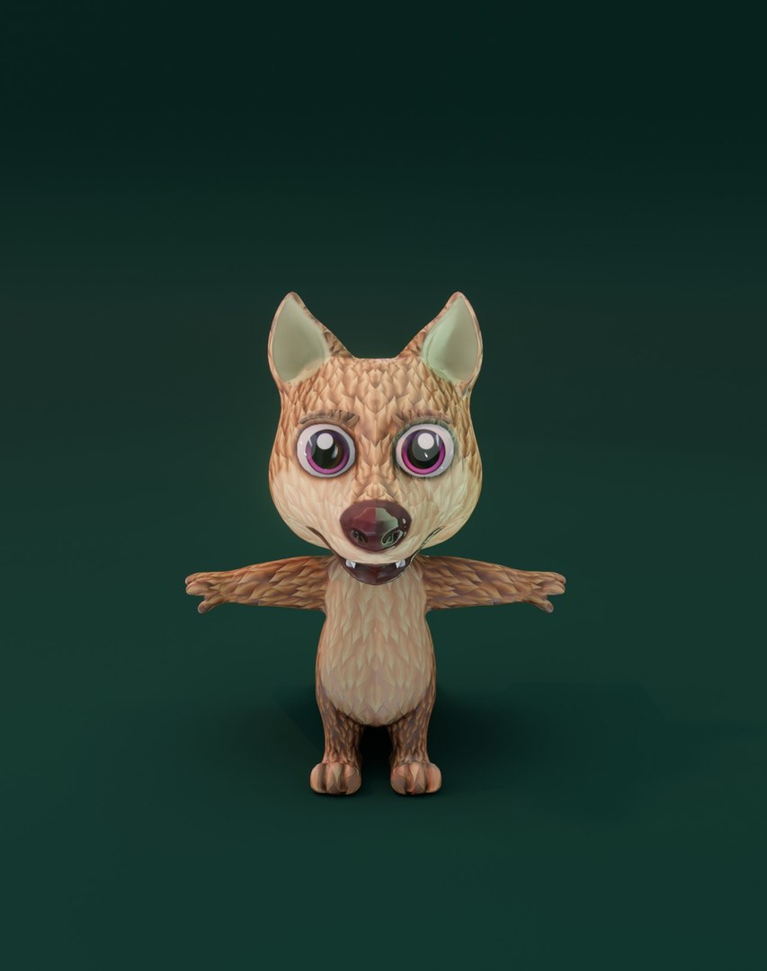 Cartoon Red Wolf 3D Model 3D Model - TurboSquid 1823927