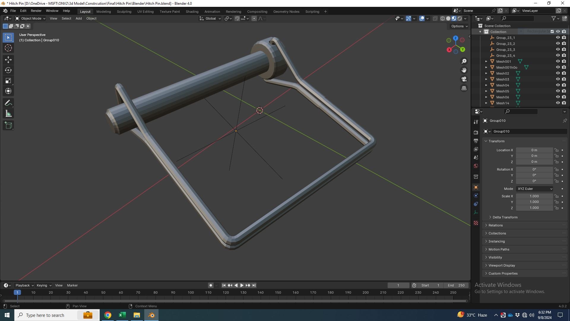 3D Hitch Pin Model - TurboSquid 2278786