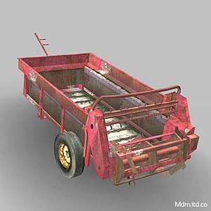 3d model hay trailer farm