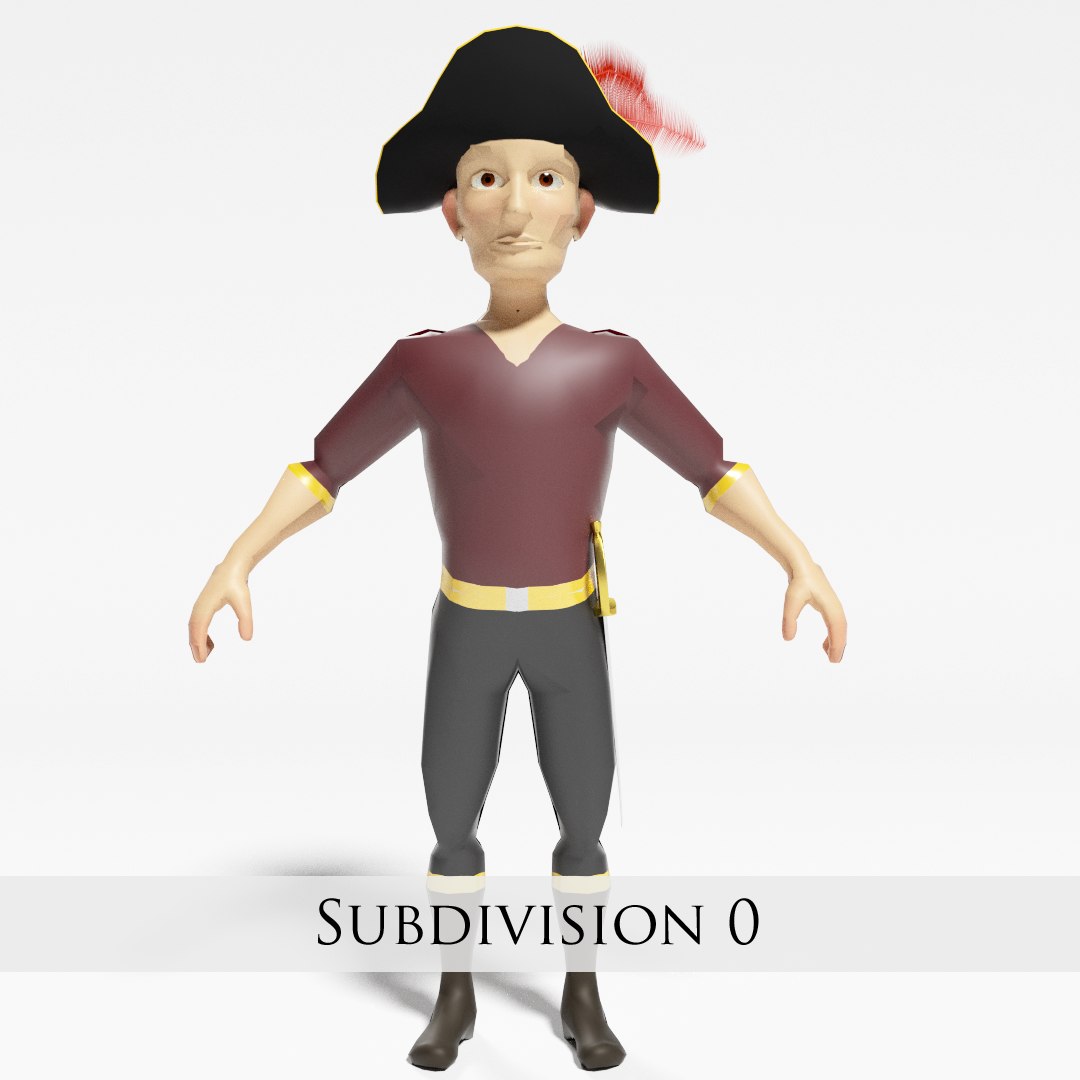 3d Cartoon Pirate Captain Model