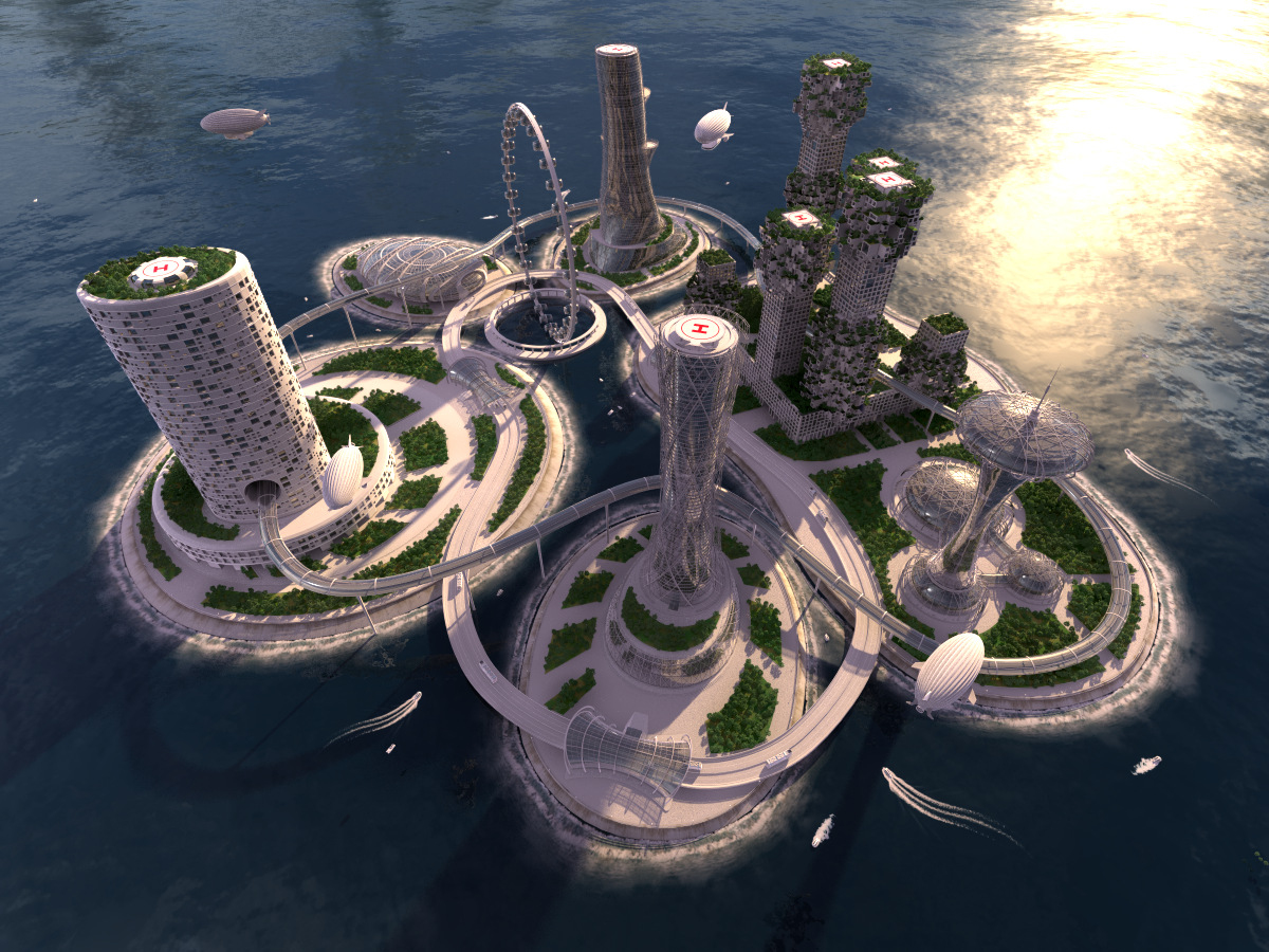 3D future city urban traffic model - TurboSquid 1193065