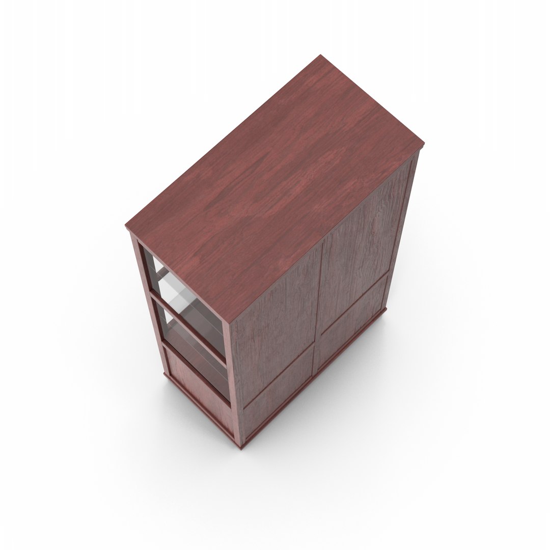 3D Model Display Cabinet Dark Wood - TurboSquid 2074680