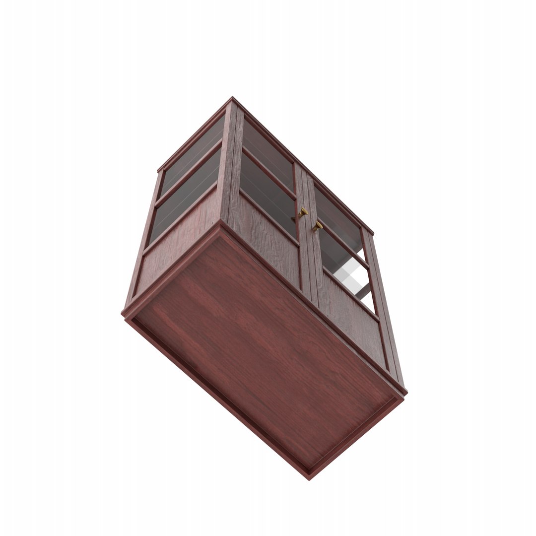 3D Model Display Cabinet Dark Wood - TurboSquid 2074680