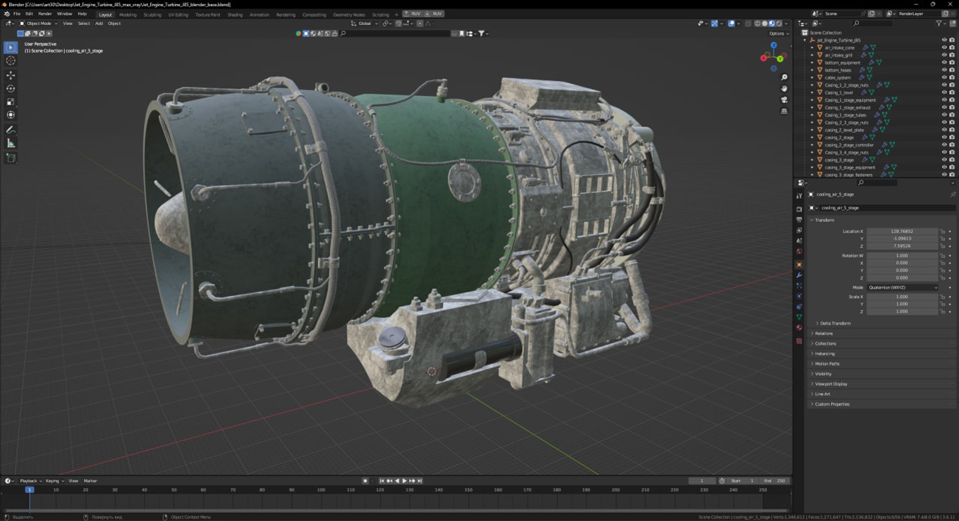 3D Jet Engine Turbine J85 - TurboSquid 2350829