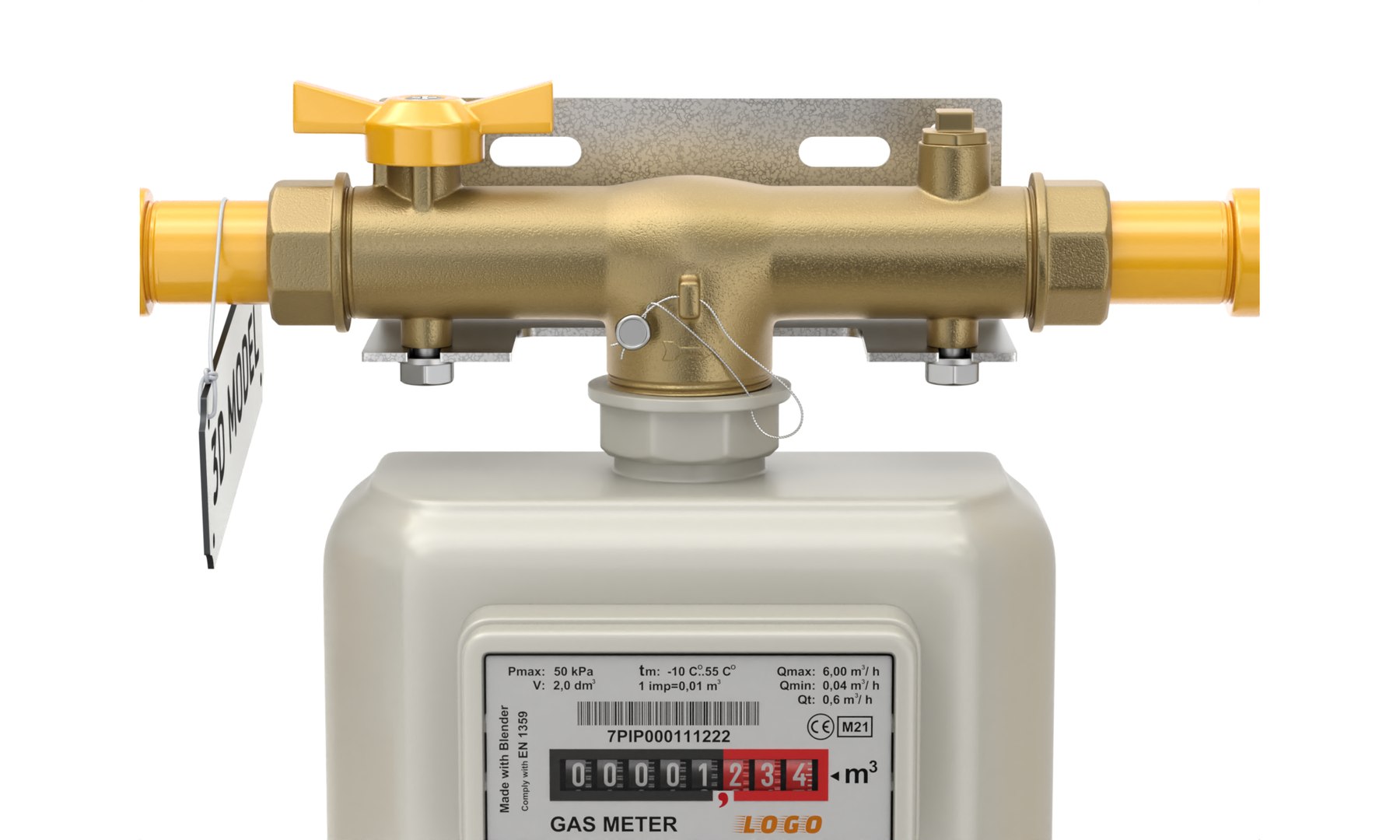 3D Gas Meter Model - TurboSquid 2313528