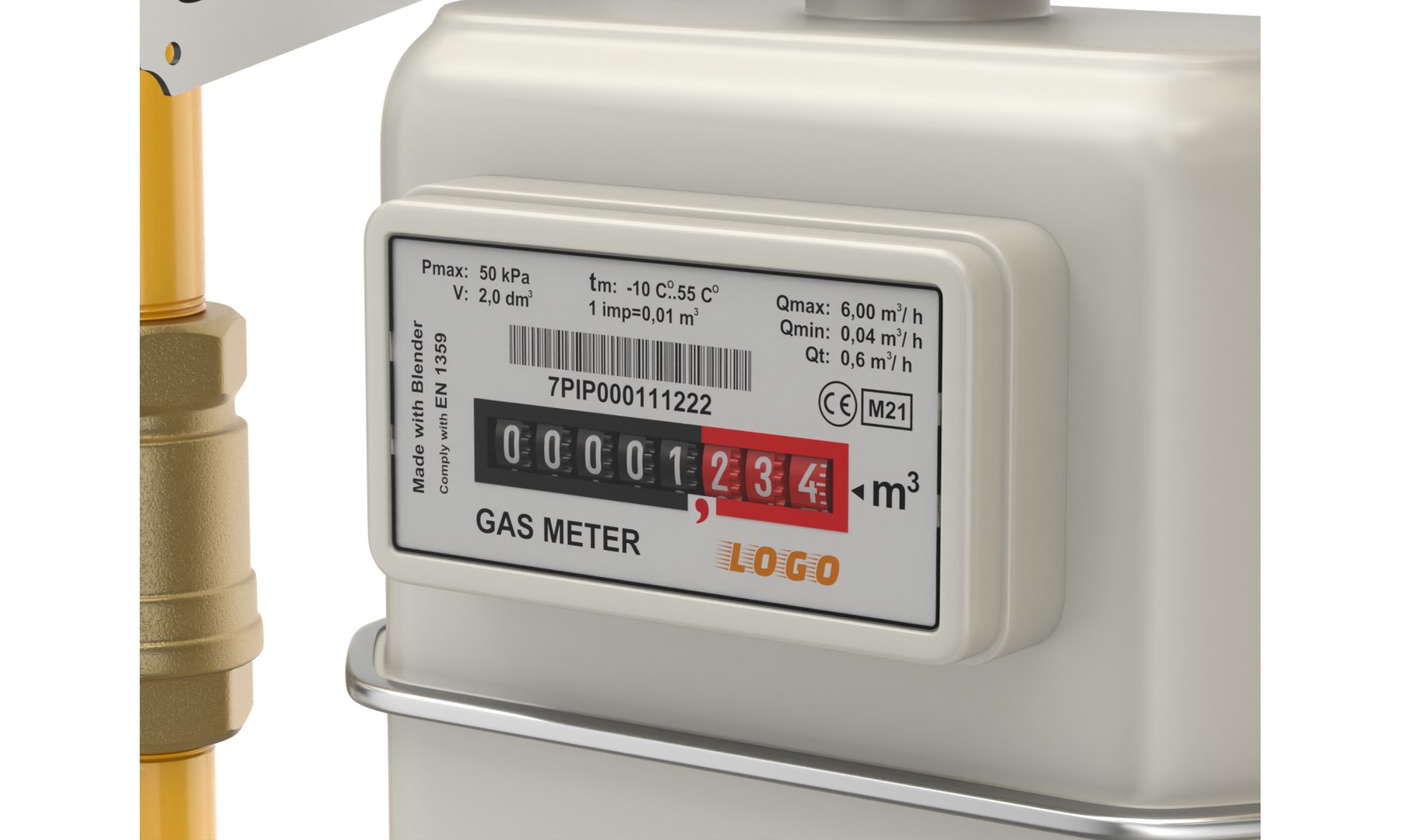 3D Gas Meter Model - TurboSquid 2313528