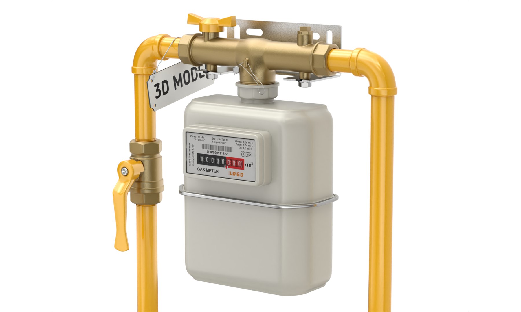 3D Gas Meter Model - TurboSquid 2313528