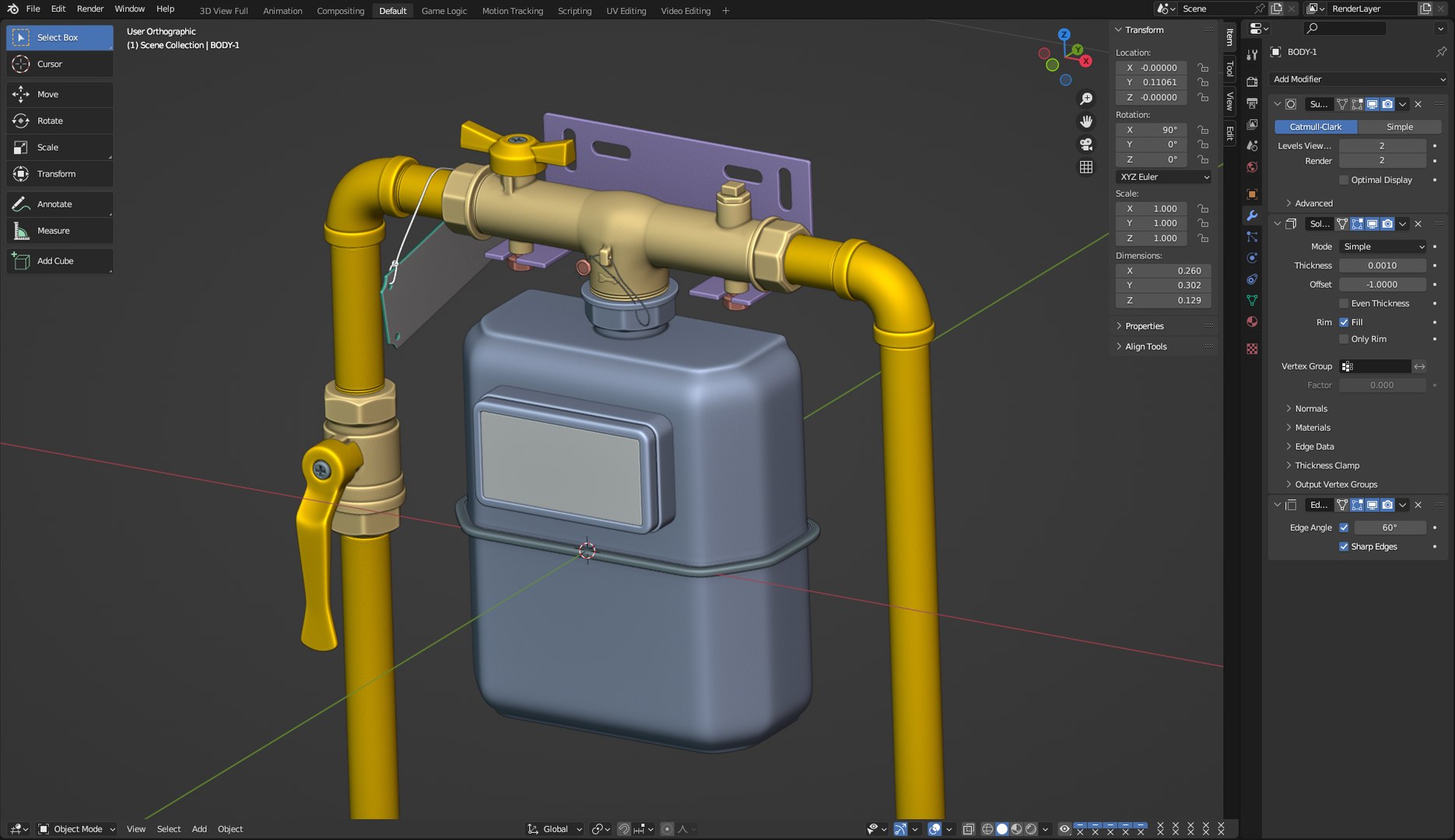 3D Gas Meter Model - TurboSquid 2313528