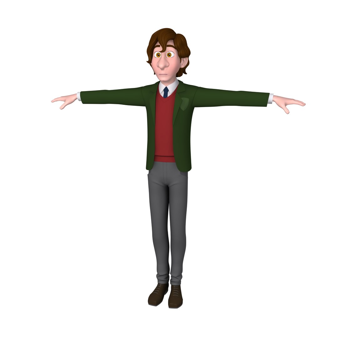Student Young Man Cartoon 3D Model - TurboSquid 1621834
