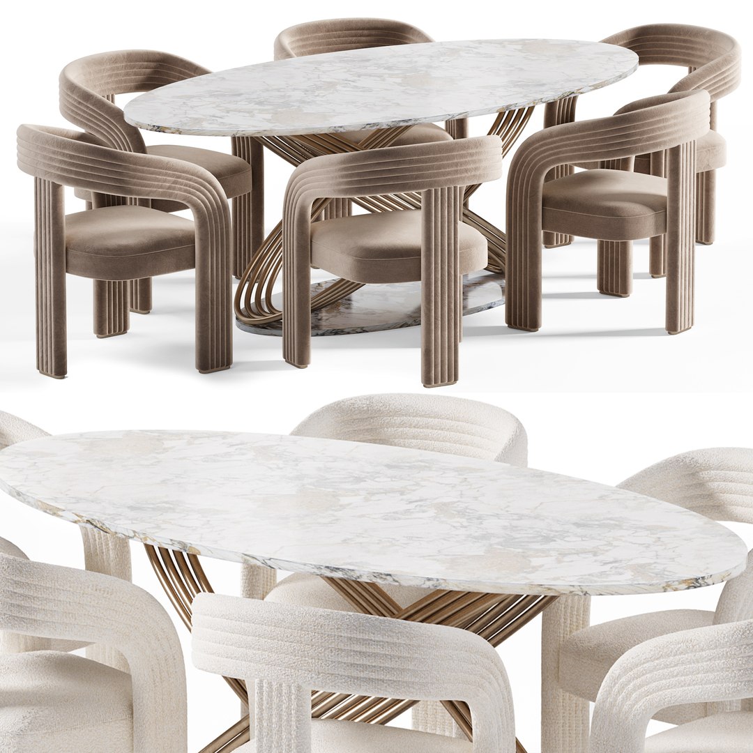 3D Dining Set N5 Model - TurboSquid 2296863