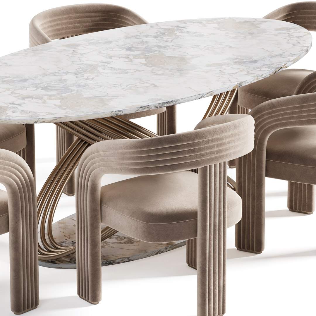 3D Dining Set N5 Model - TurboSquid 2296863