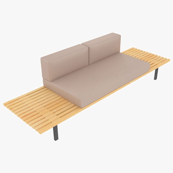 modelo 3d Banquette Mauritanie Beige Leather and Clear Wood by Cassina ...