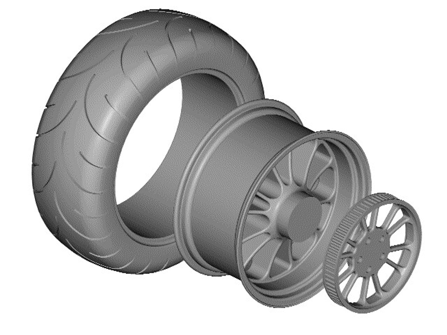 motorcycle wheel 3d 3ds