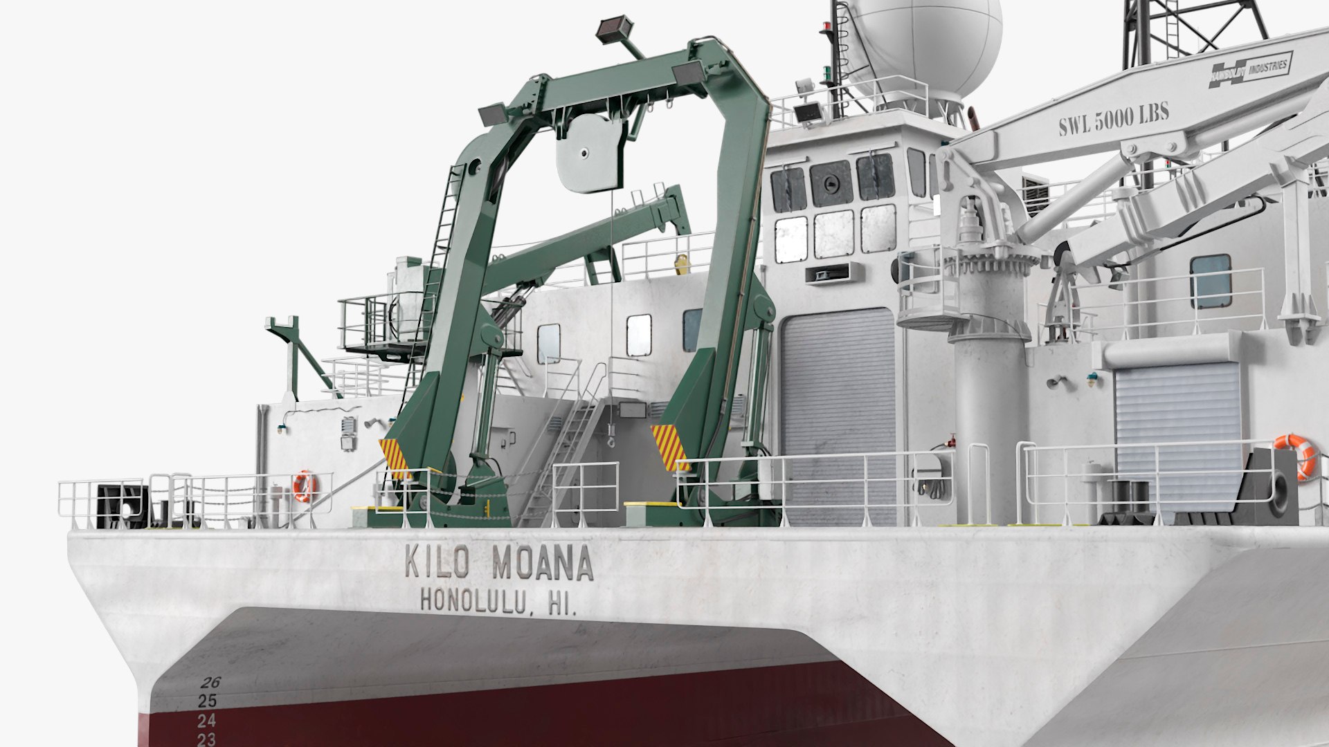 US Navy Kilo Moana Oceanographic Research Vessel Rigged Model ...