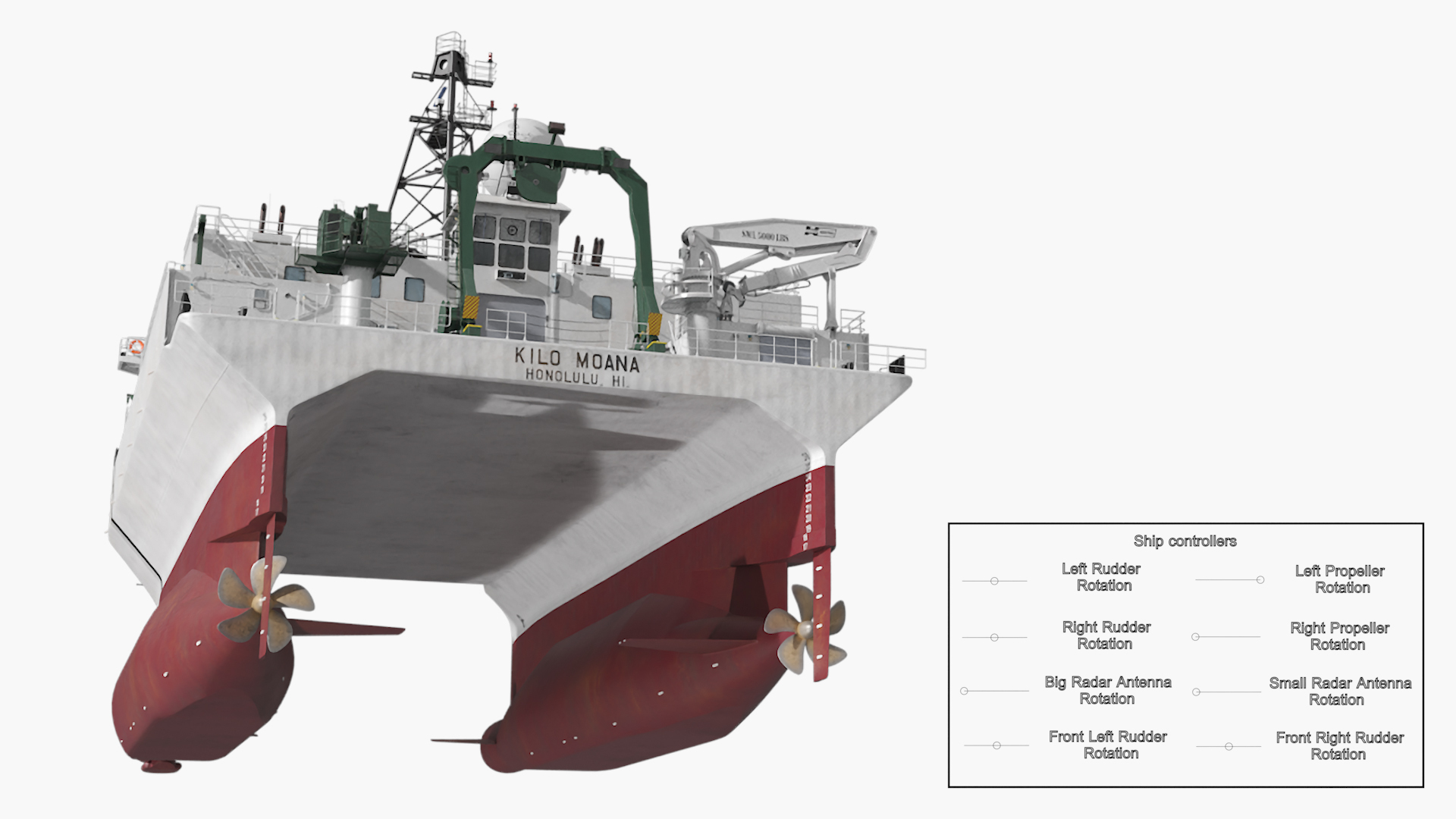 US Navy Kilo Moana Oceanographic Research Vessel Rigged Model ...