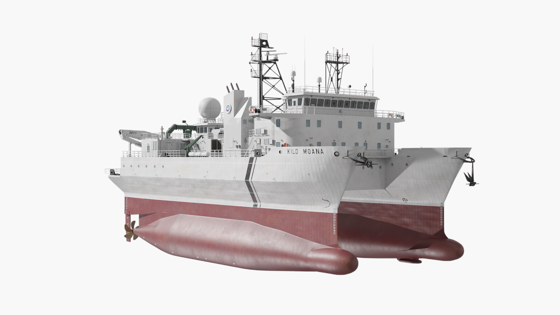 US Navy Kilo Moana Oceanographic Research Vessel Rigged Model ...
