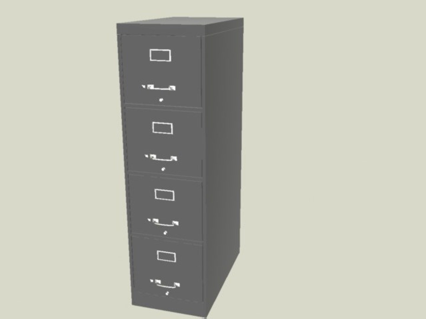 3d Model Tall Metal File Cabinet
