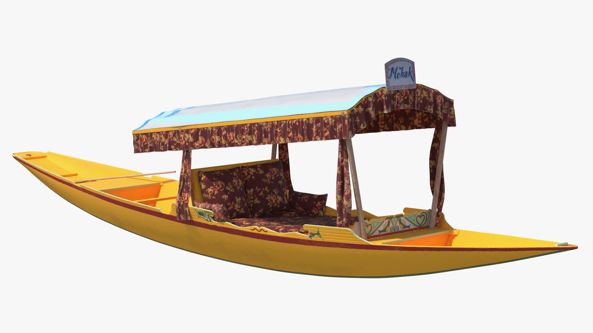 Kashmir Shikara Yellow 3D Model - TurboSquid 2289928
