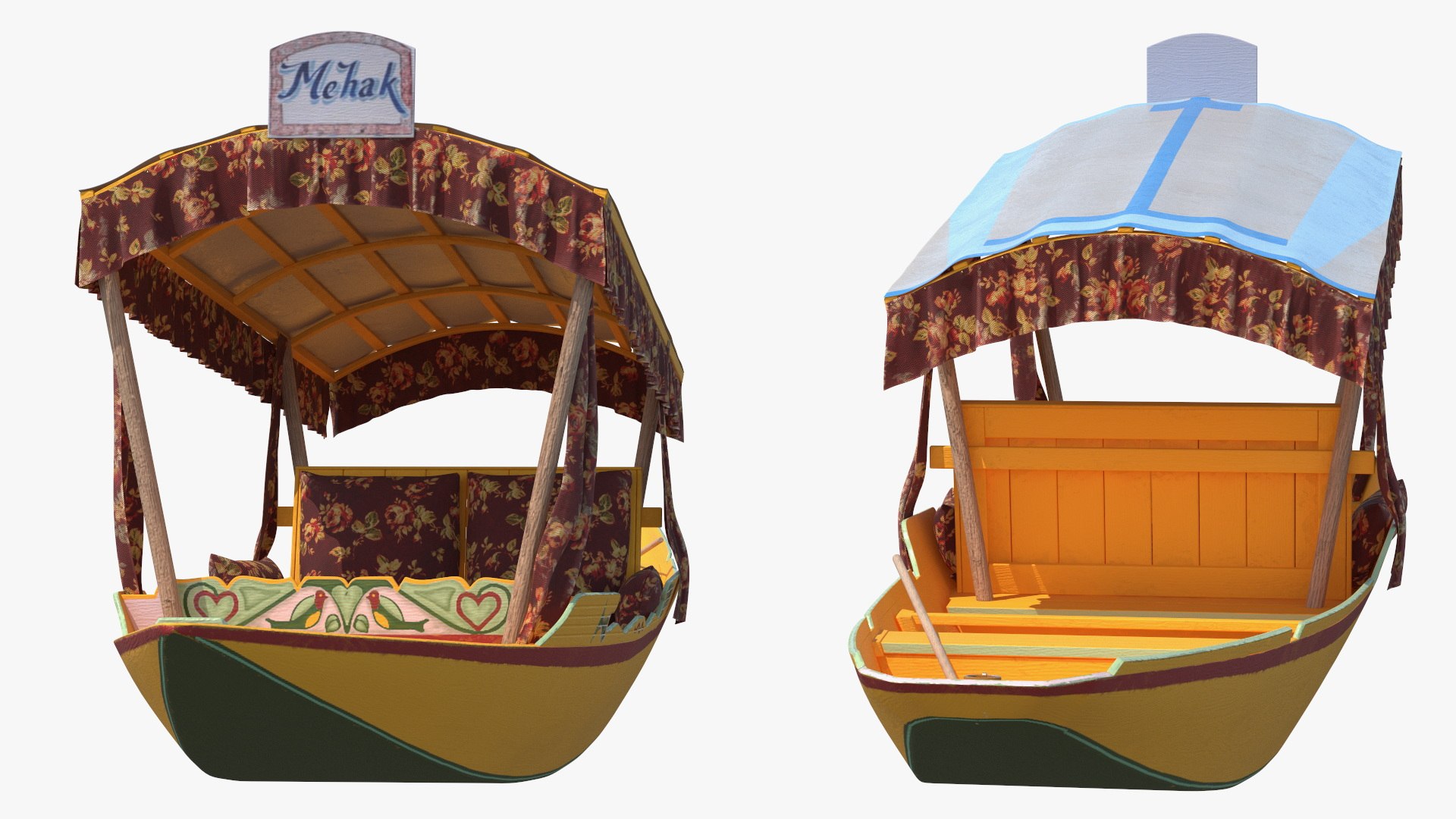 Kashmir Shikara Yellow 3D Model - TurboSquid 2289928