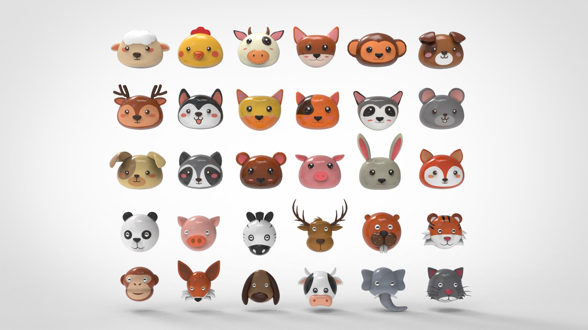 Animal Head Pack 001 3D - TurboSquid 2072950