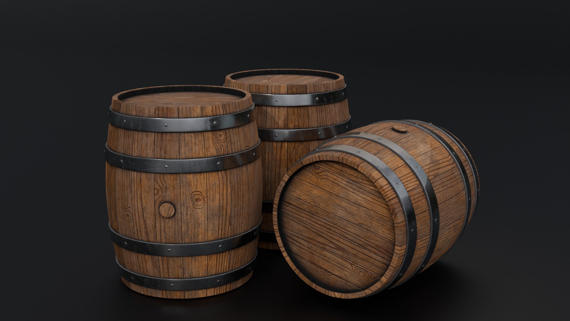 3D Wooden Barrel Model - TurboSquid 2205827