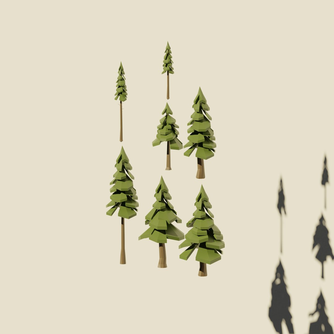 Low Poly Simple Trees Model - TurboSquid 2064865