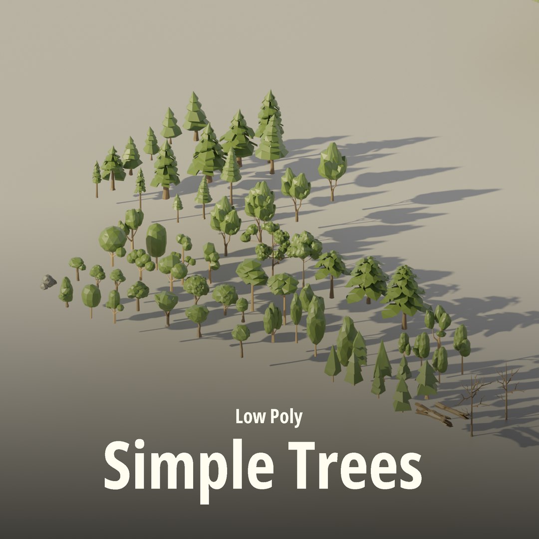 Low Poly Simple Trees Model - TurboSquid 2064865