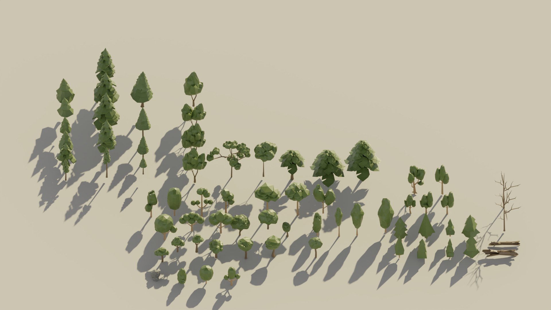 Low Poly Simple Trees Model - TurboSquid 2064865