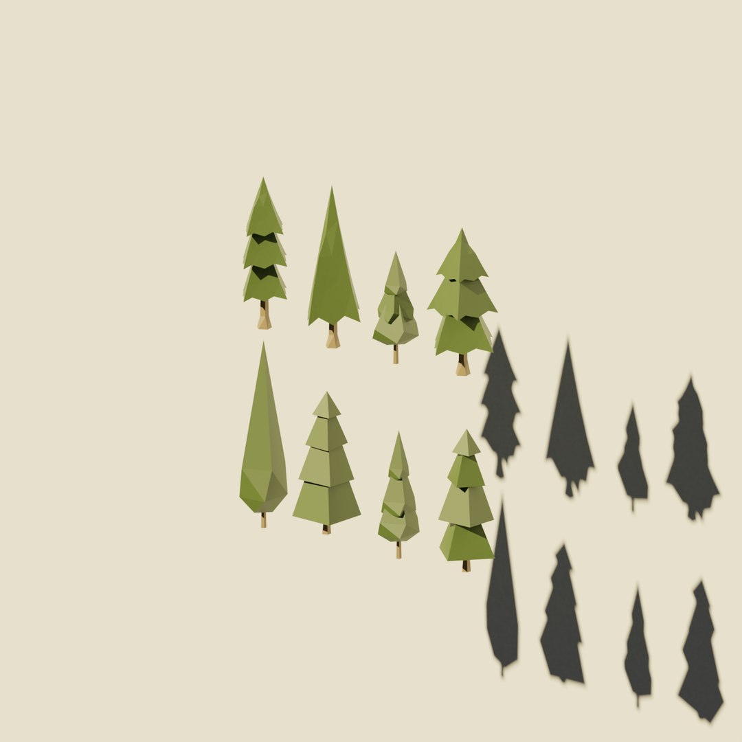 Low Poly Simple Trees Model - TurboSquid 2064865