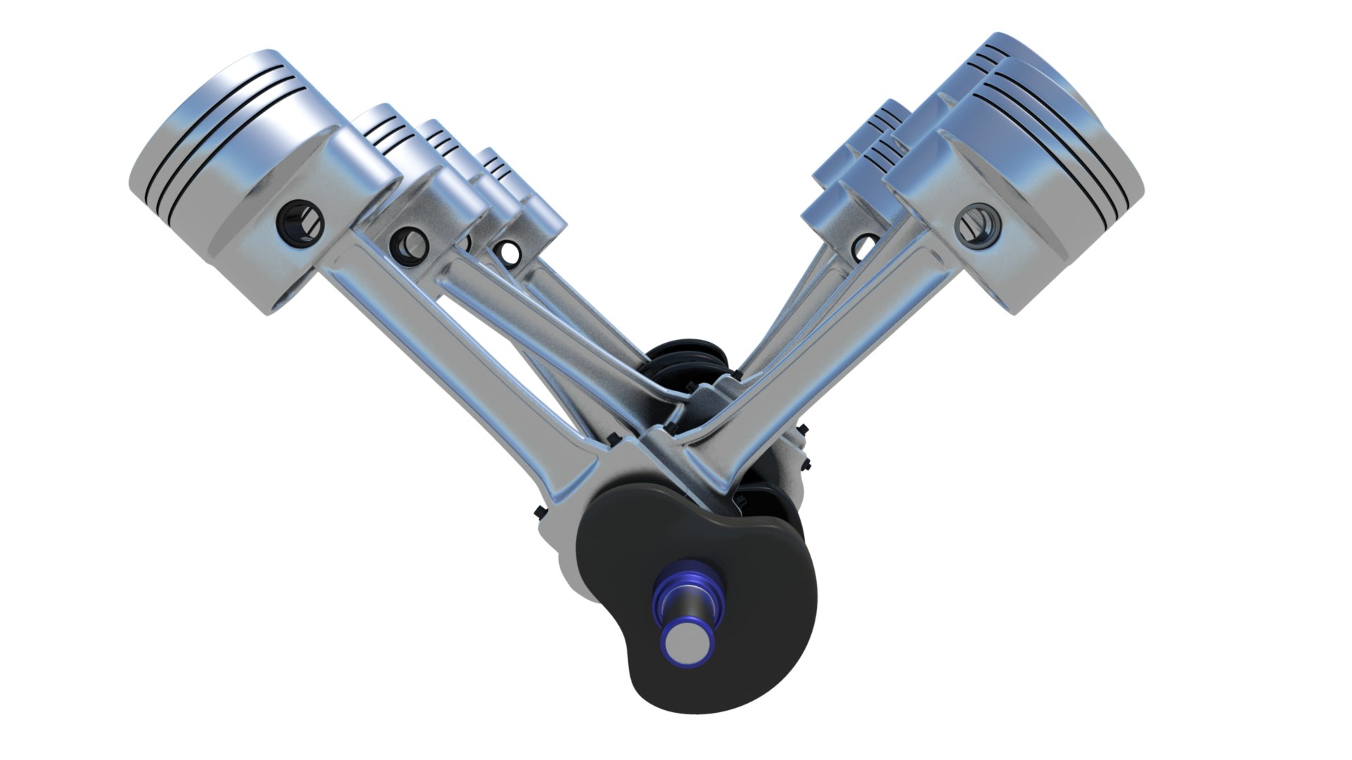 3d Model Of V8 Engine Cylinders