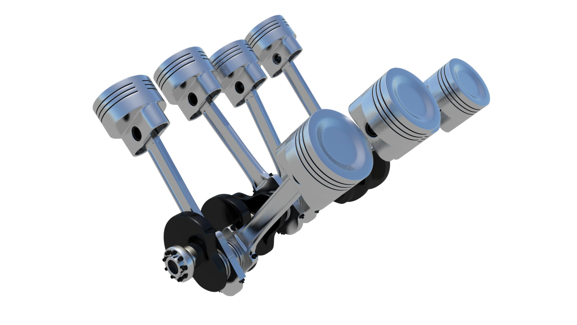 3d Model Of V8 Engine Cylinders