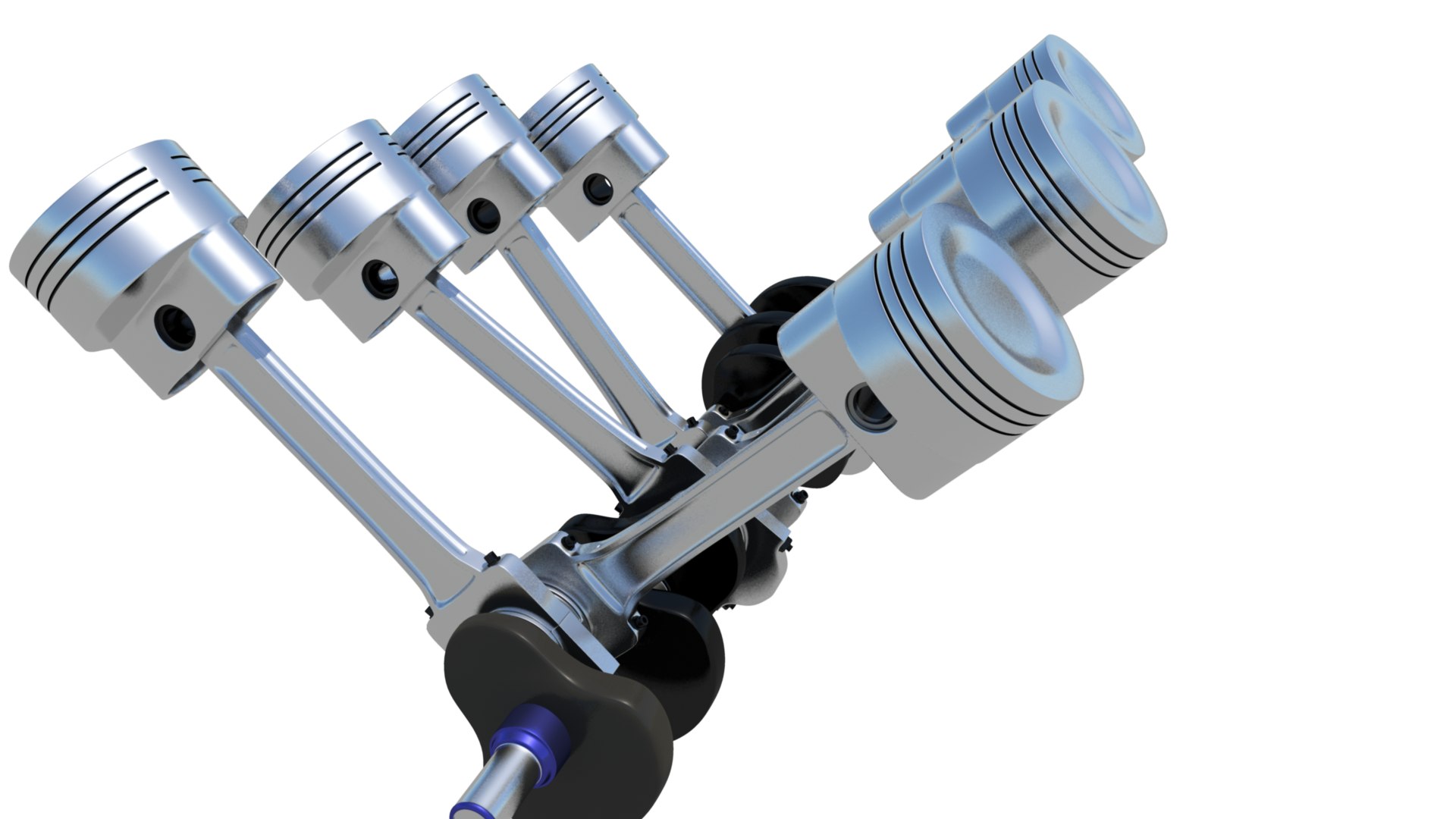 3d Model Of V8 Engine Cylinders