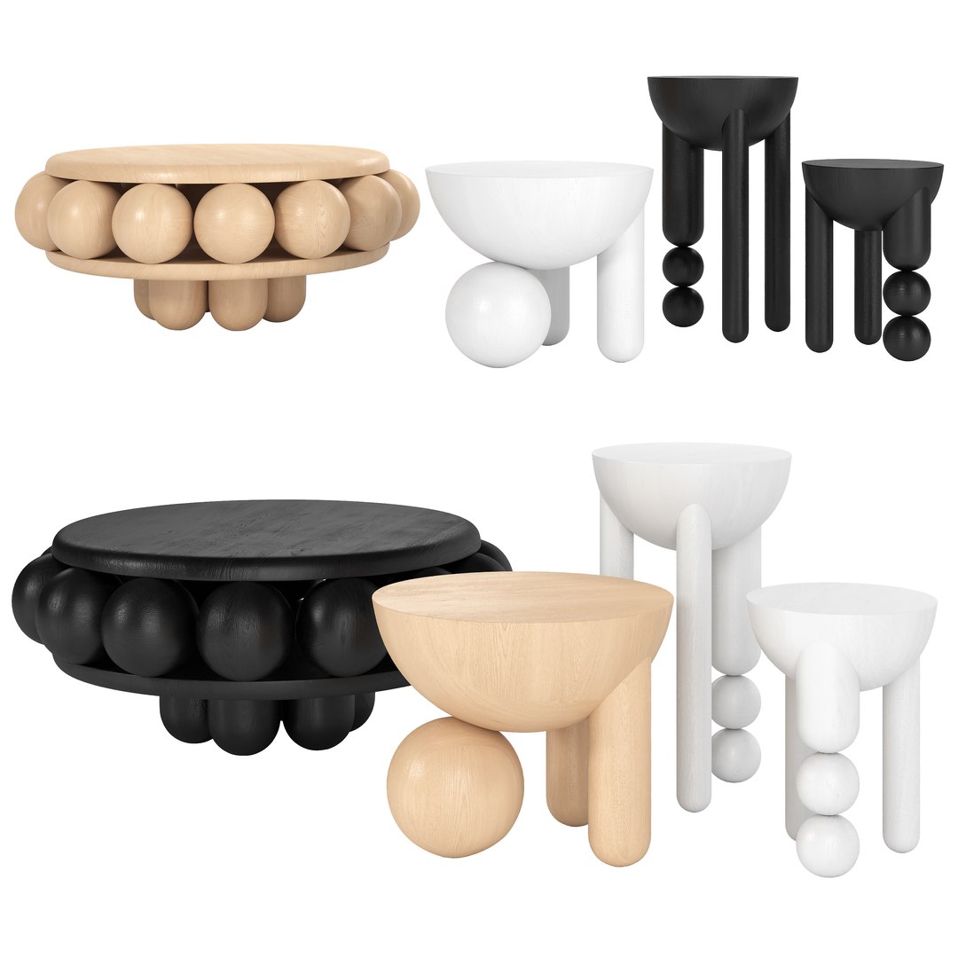 Bohinc Studio Tables Profiterole And Macaroon 3D Model - TurboSquid 2187833