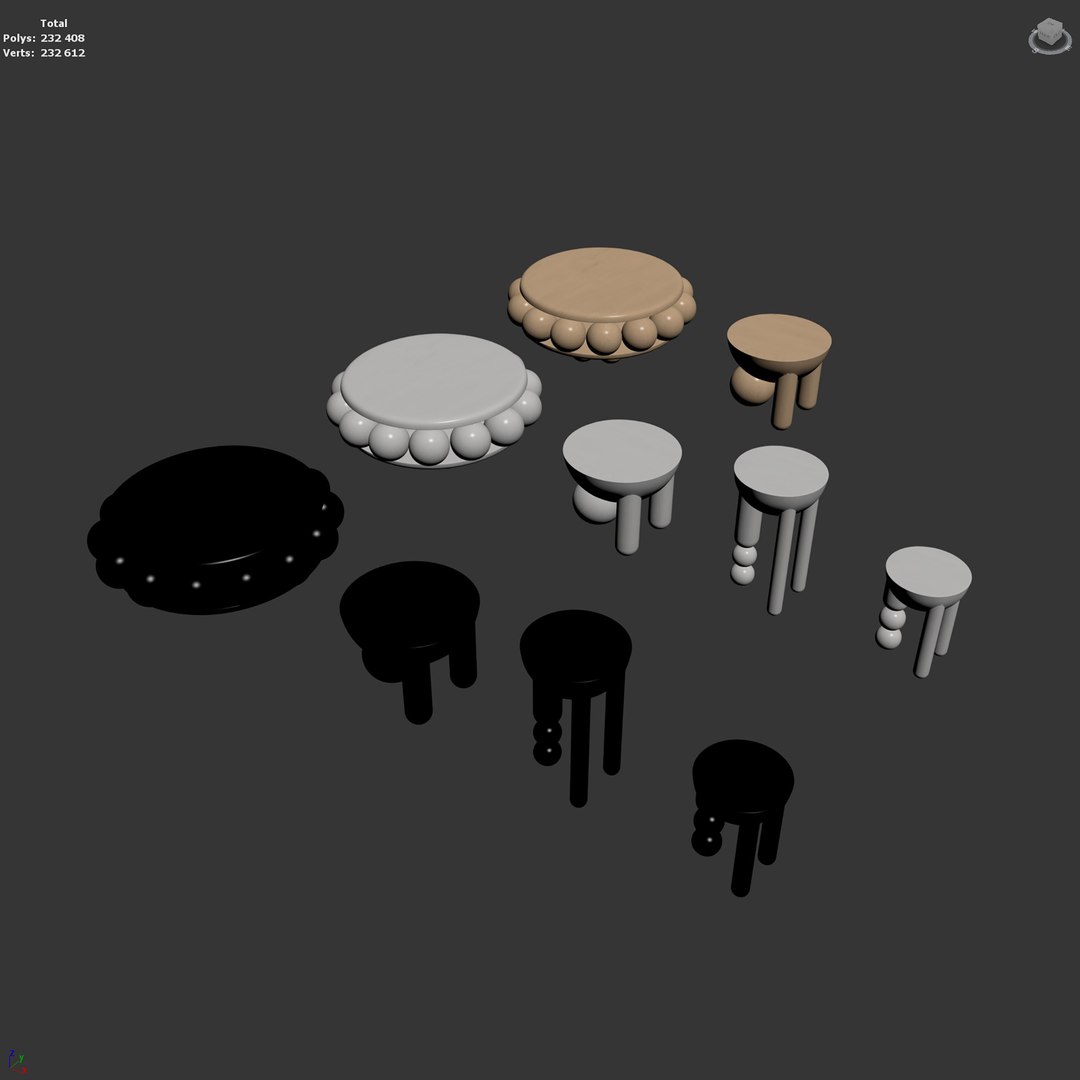 Bohinc Studio Tables Profiterole And Macaroon 3D Model - TurboSquid 2187833