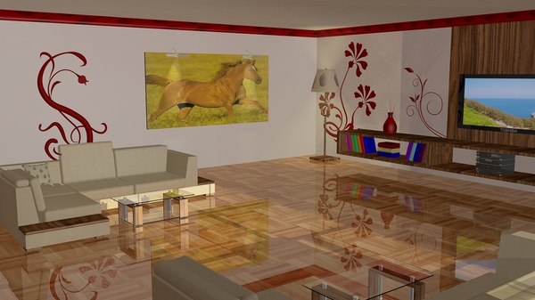 3d interior living room model