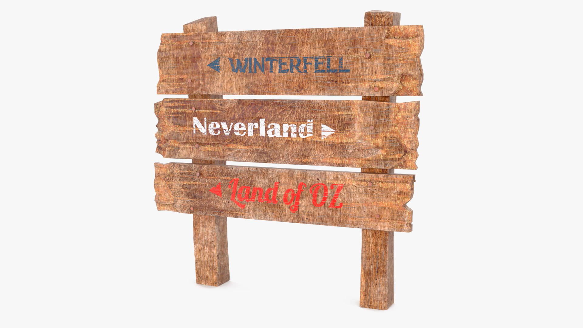 Aged Weathered Rustic Signpost 3D model - TurboSquid 2112227