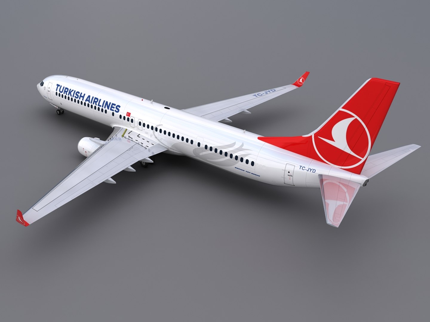 aircraft turkish airlines 3d max